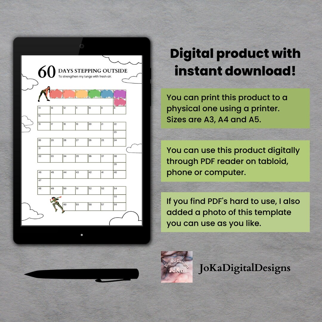 Walking and Running Tracker - Health Journal - Workout Planner - 60 Day ...