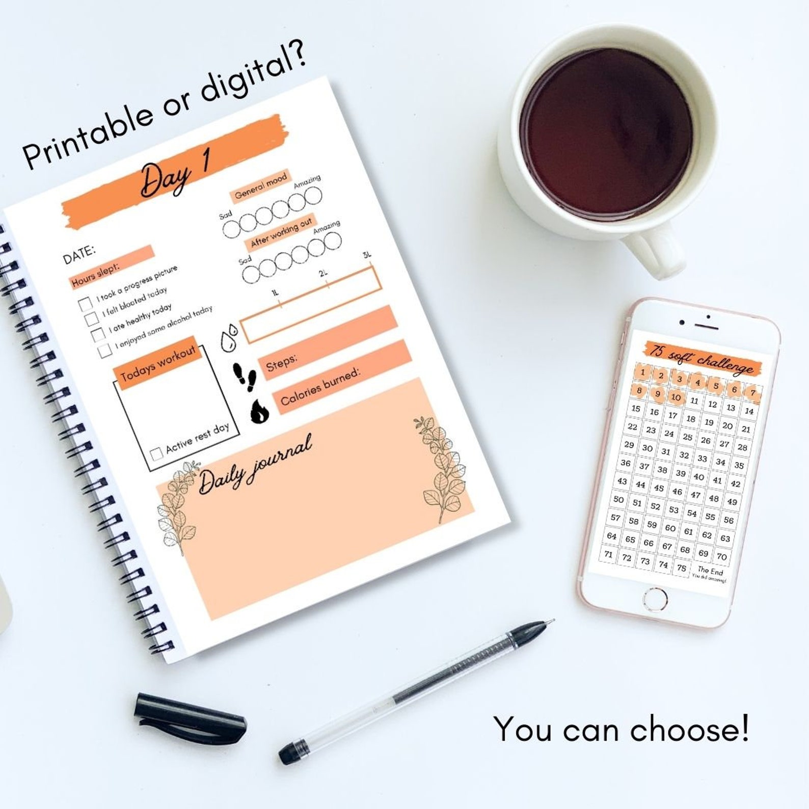 75 Soft Challenge Tracker Printable Habit Tracker 75 Soft Tracker ...