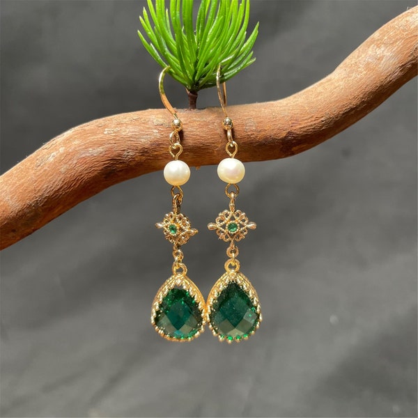 Emerald Drop Earring - Etsy