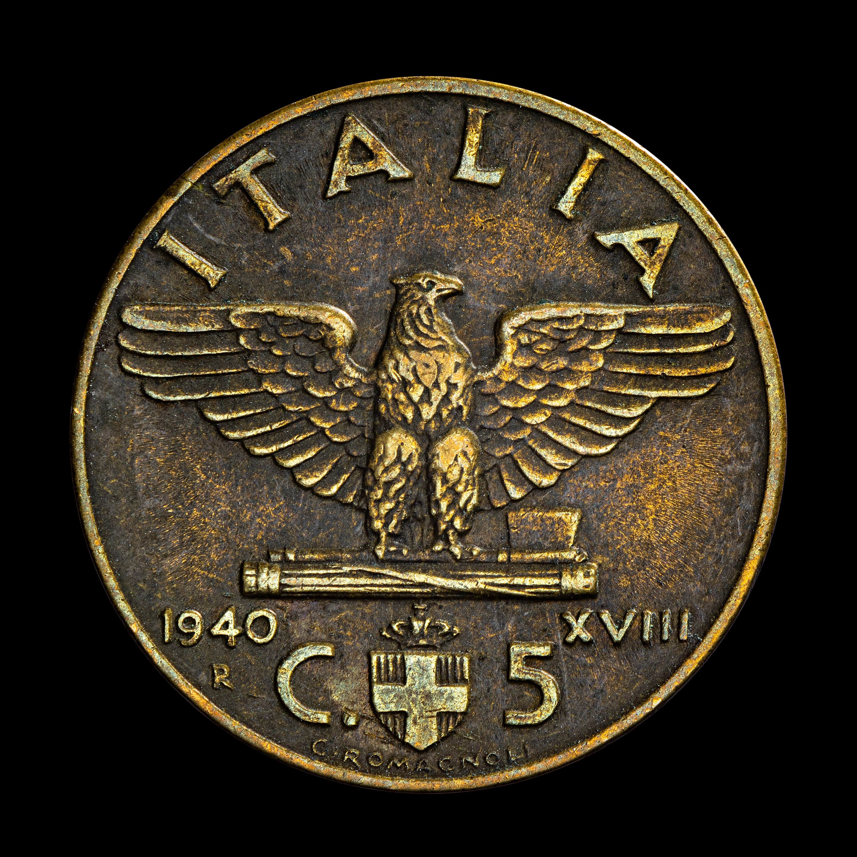 Italian Fascist 5 Centesimi Coin | Etsy
