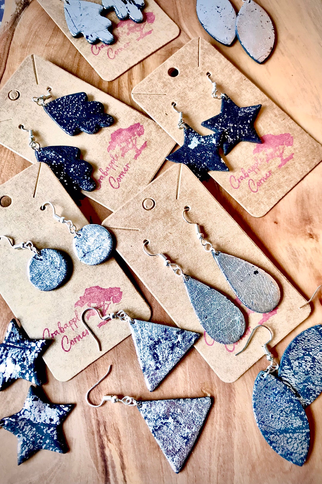 Silver Foil Laminated Polymer Clay Earrings - Etsy