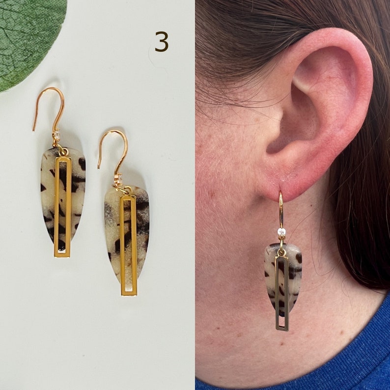 White Tortoise Shell Polymer Clay Earrings - Etsy