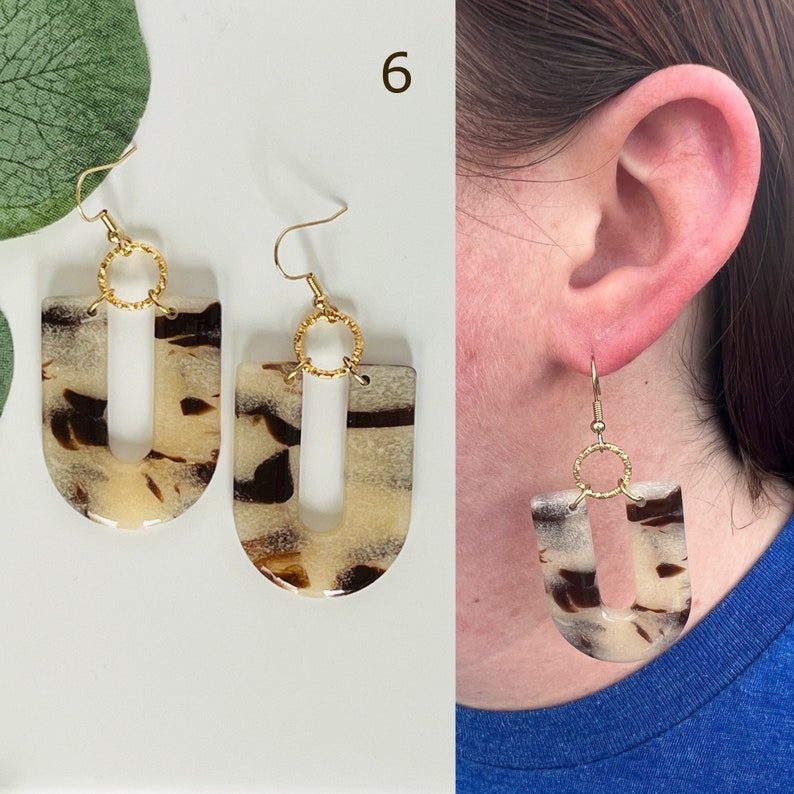 White Tortoise Shell Polymer Clay Earrings - Etsy