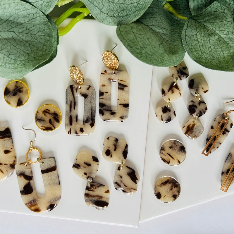 Tortoise Shell Earrings - Etsy