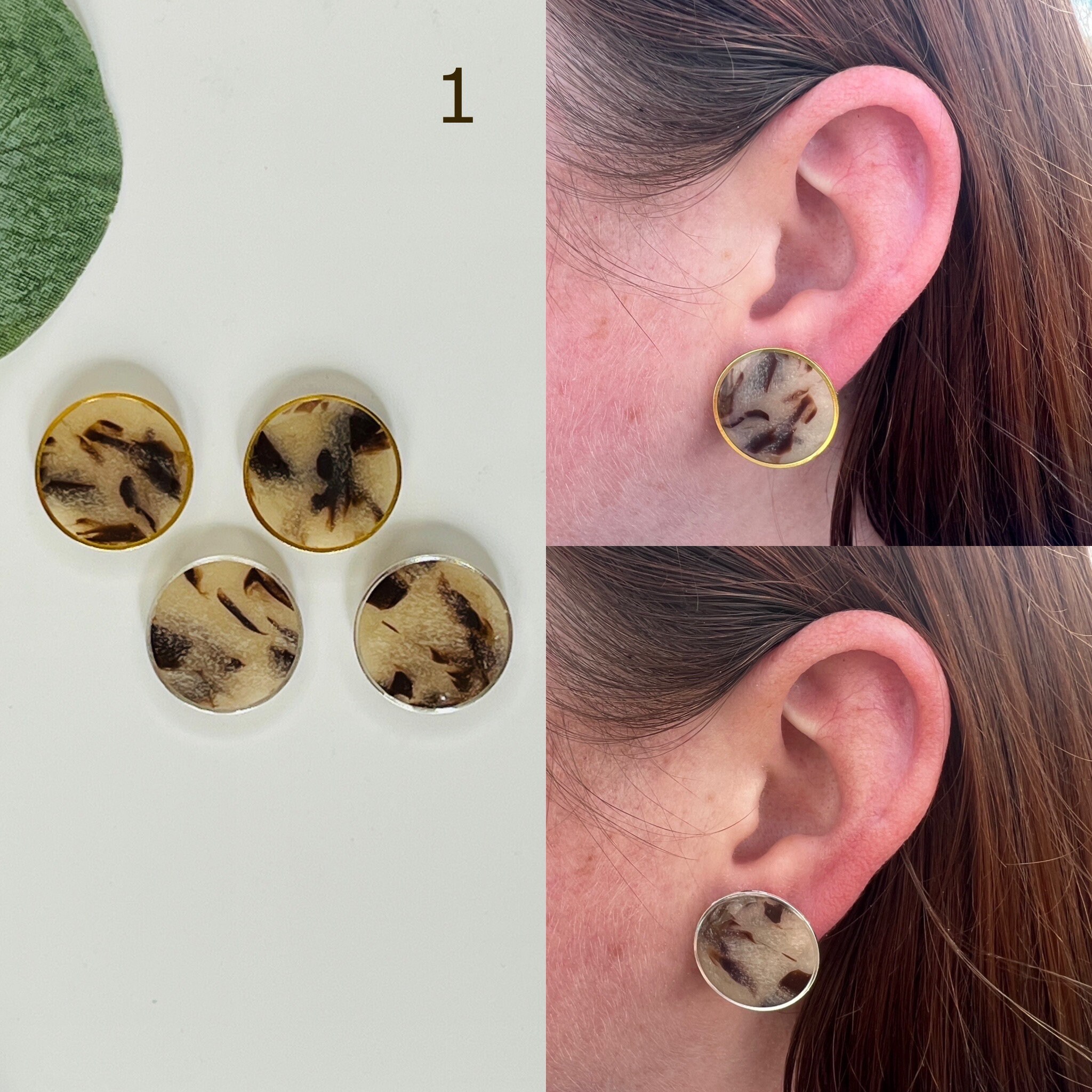 White Tortoise Shell Polymer Clay Earrings - Etsy