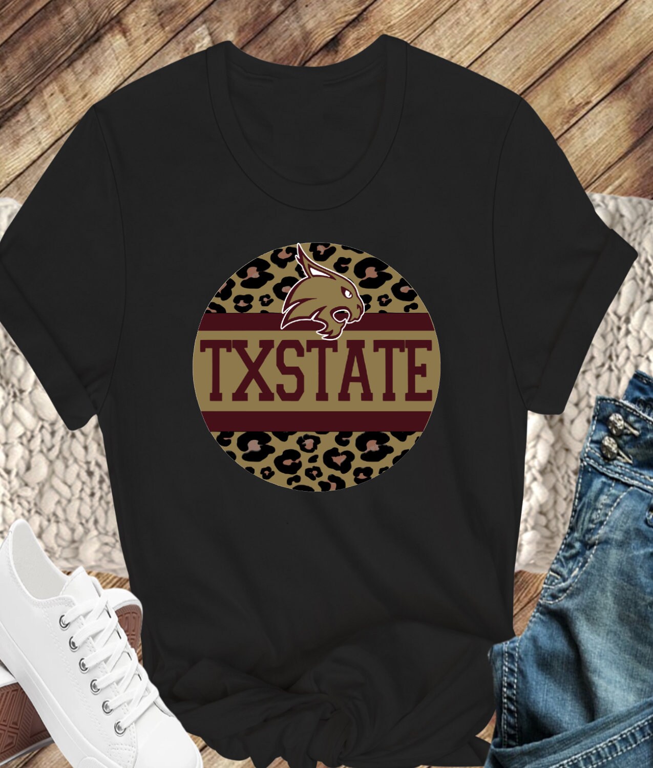 Texas State Univ Logo Tshirt - Etsy