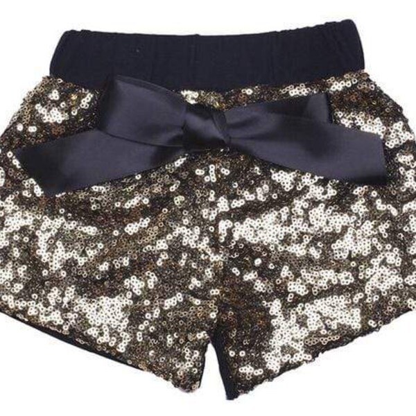 Black Sequin Shorts - Etsy