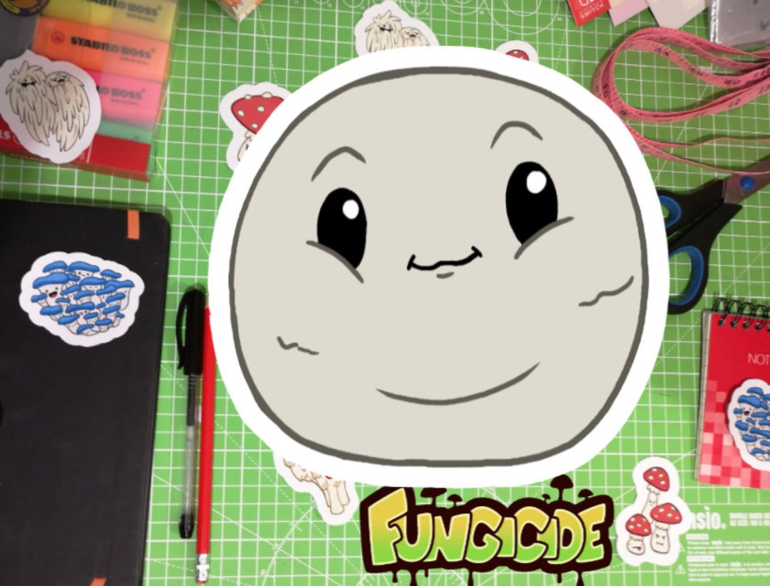 Cartoon Giant Puffball Mushroom Gloss Sticker / Scrapbook / Crafts ...