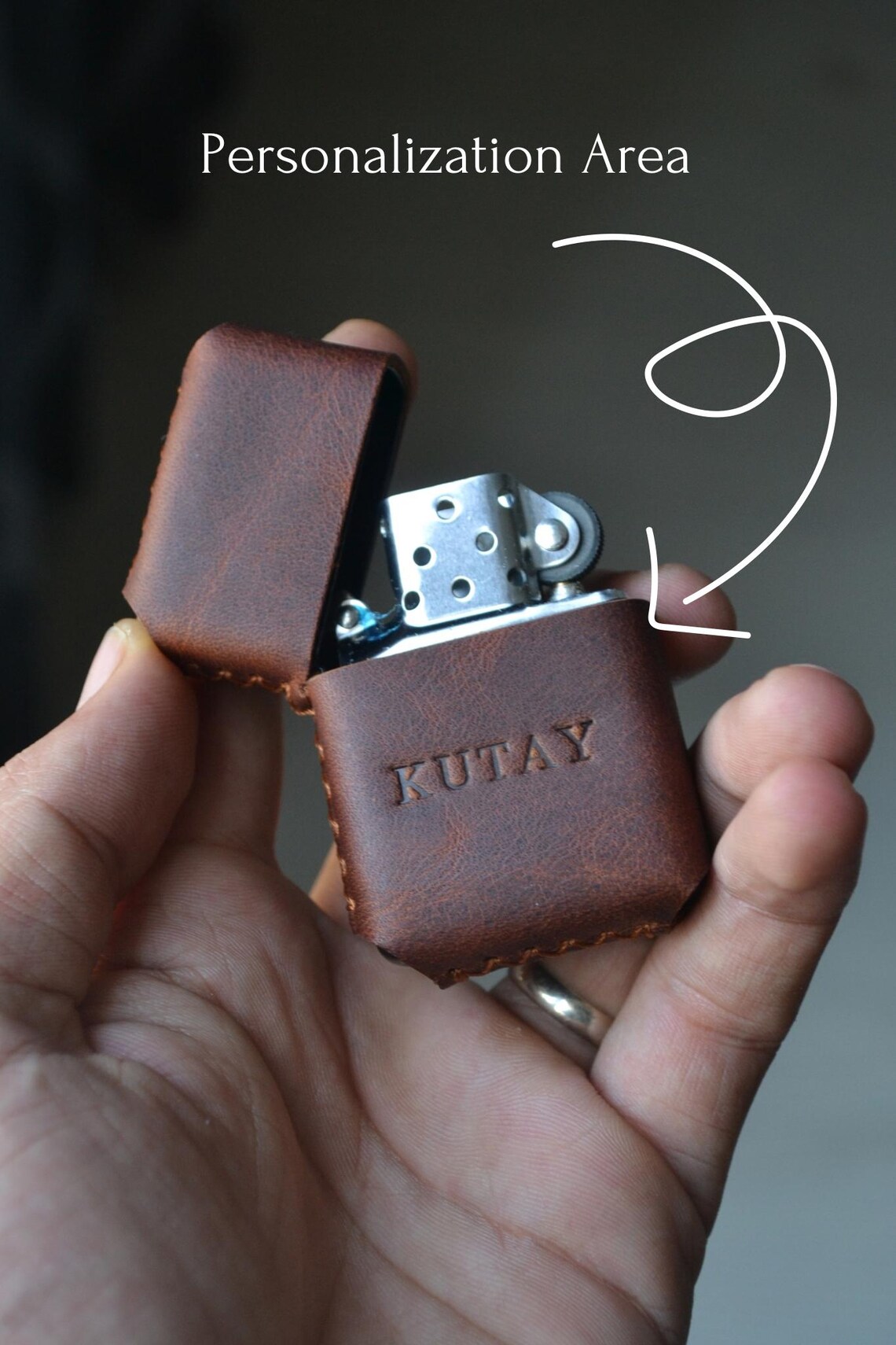 Personalized Leather Zippo Case, Leather Zippo Cover, Unique Gift for ...