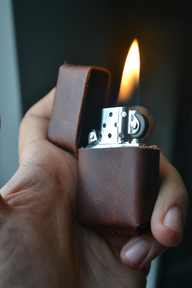 Personalized Leather Zippo Case, Leather Zippo Cover, Unique Gift for ...