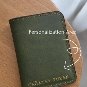Personalized Handmade Leather Wallet for Men - Slim Leather Card Holder ...