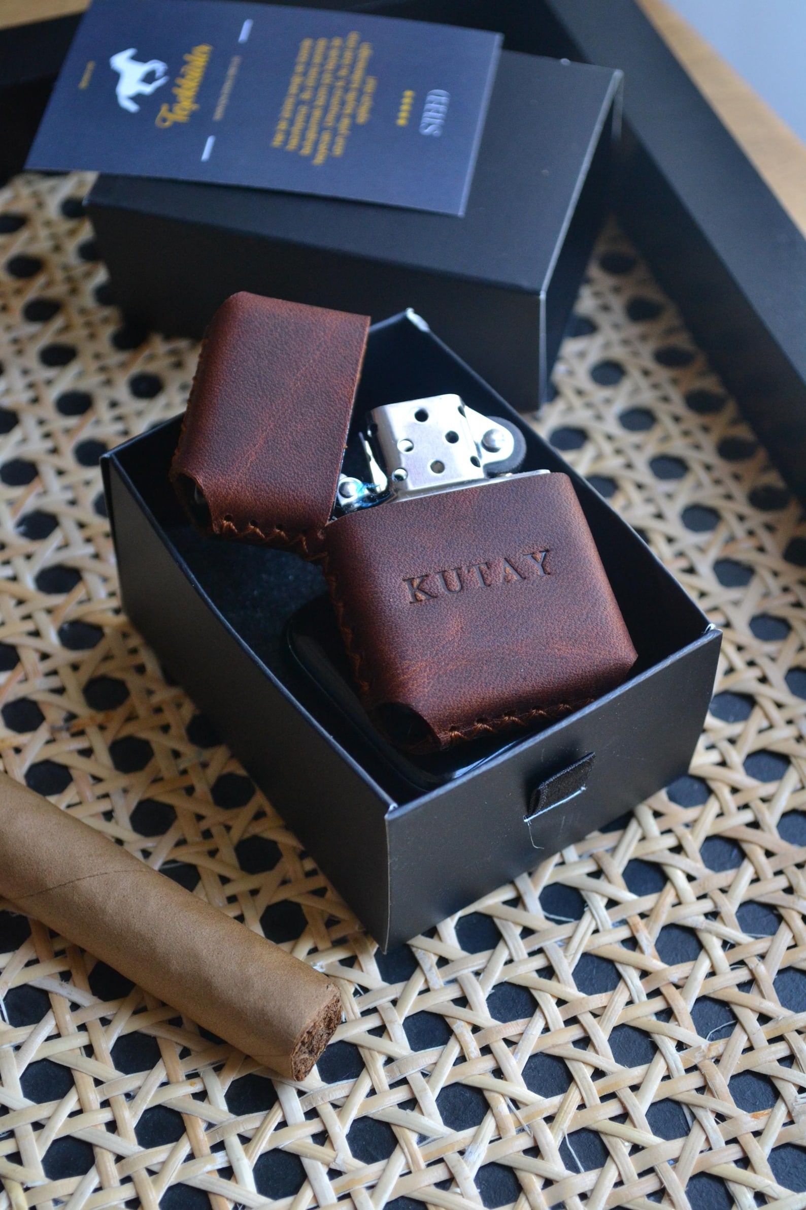Personalized Leather Zippo Case, Leather Zippo Cover, Unique Gift for ...