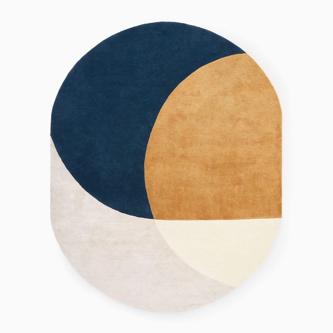 Hand Tufted Oval Shape Capsule Custom Irregular Shaped Rug Rugs for ...
