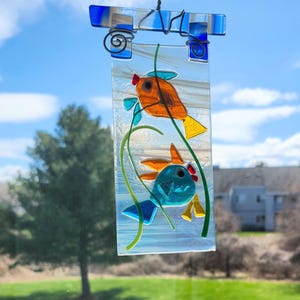 Fabulous Fish Contemporary Fused Glass Sun Catcher - Jewelry for Your ...