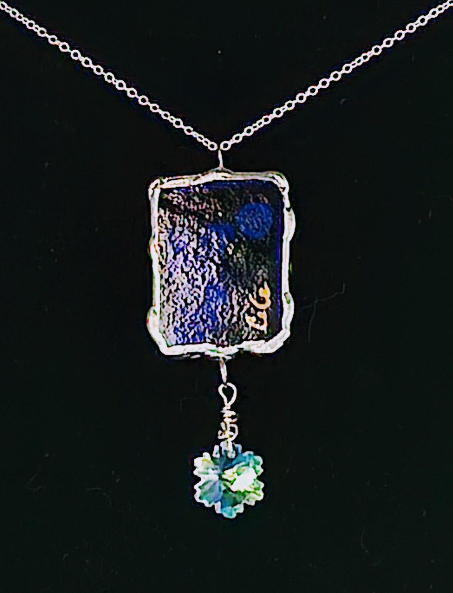 Winter Snowflake Fused Glass Cobalt Blue Pendant Necklace - Etsy