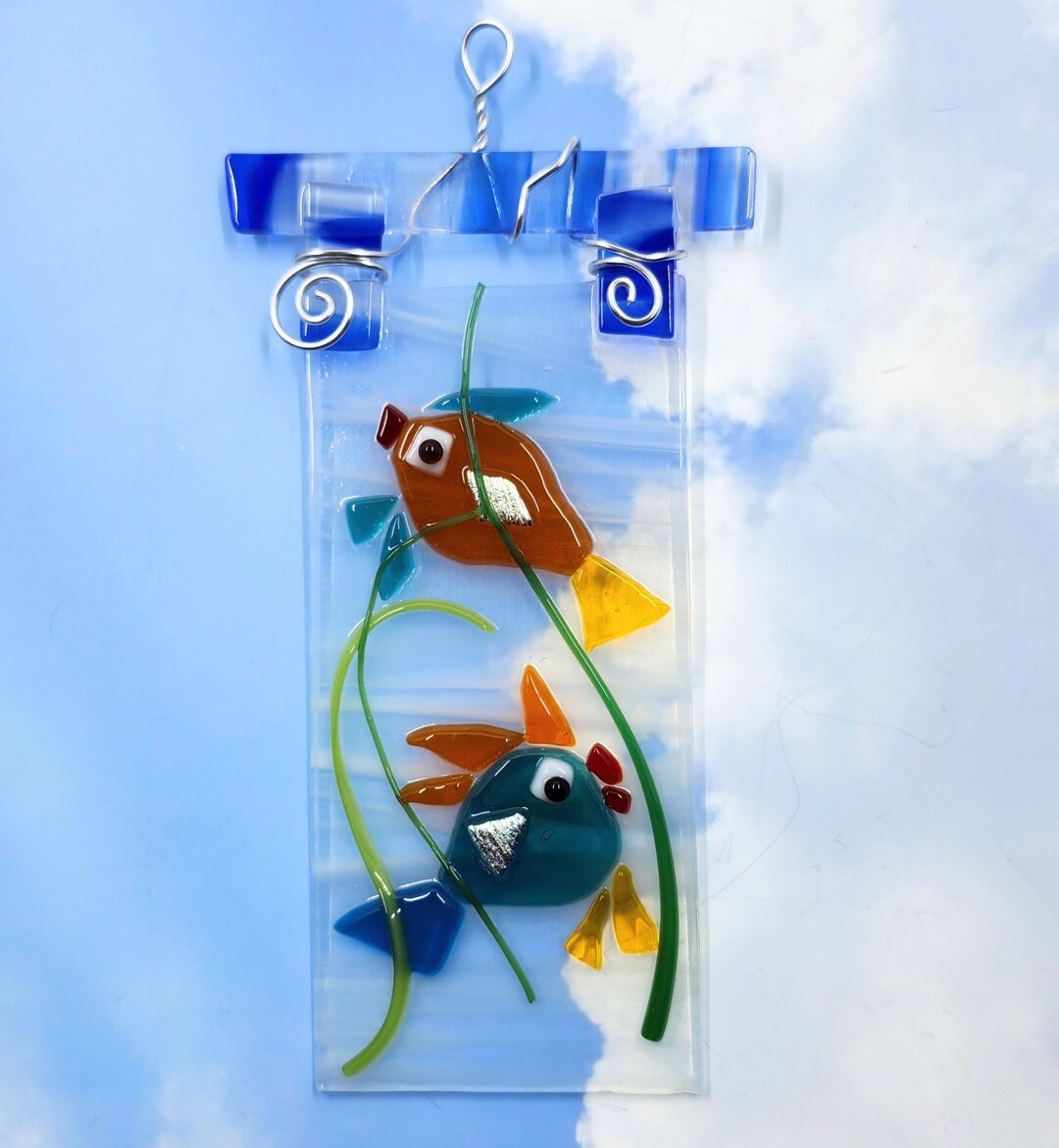 Fabulous Fish Contemporary Fused Glass Sun Catcher - Jewelry for Your ...