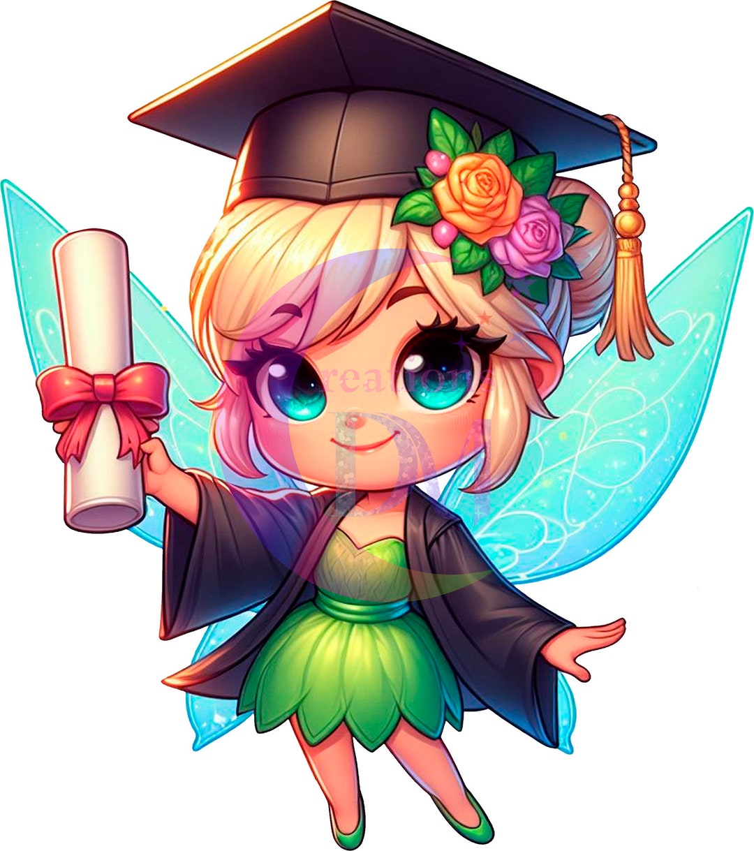 Graduation Cartoon TINKER BELL DTF 03 - Etsy