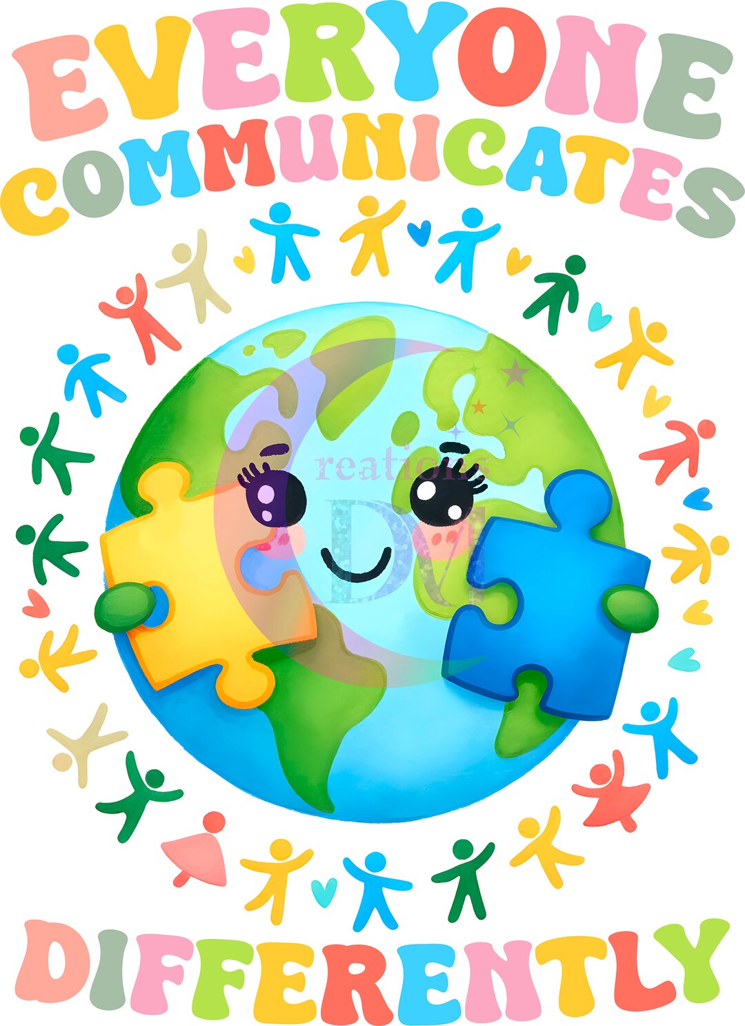 Autism DTF Autism Everyone Communicates Differently World - Etsy