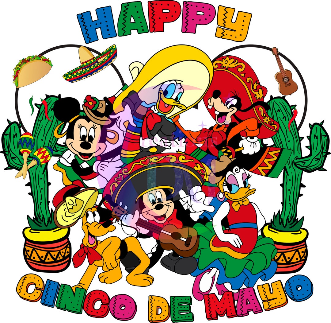 Cinco De Mayo DTF Happy Cinco De Mayo Disney Characters - Etsy