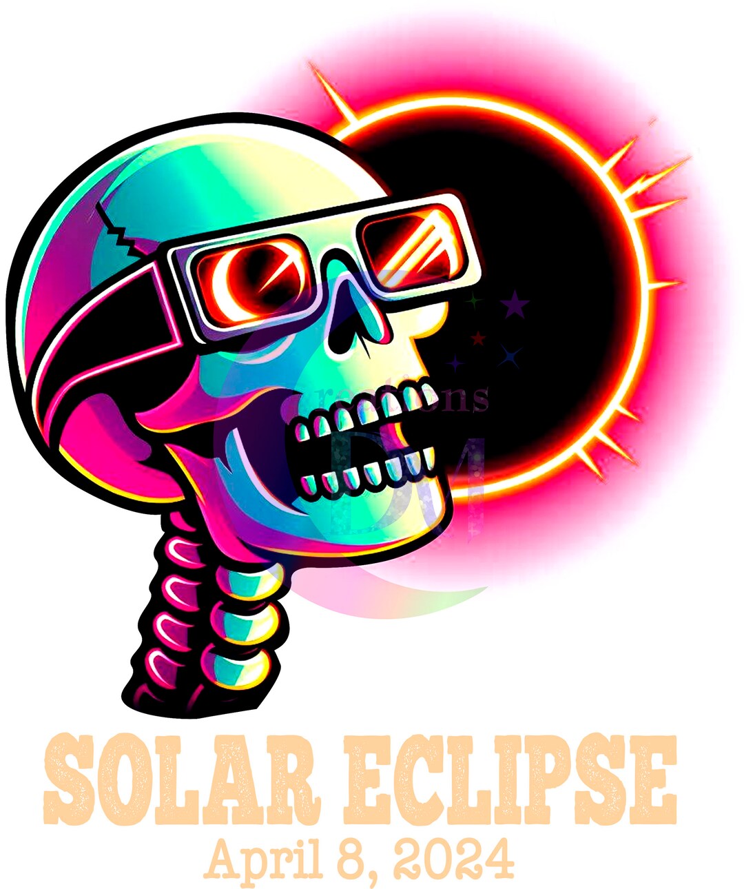 Solar Eclipse DTF skeleton 2 - Etsy