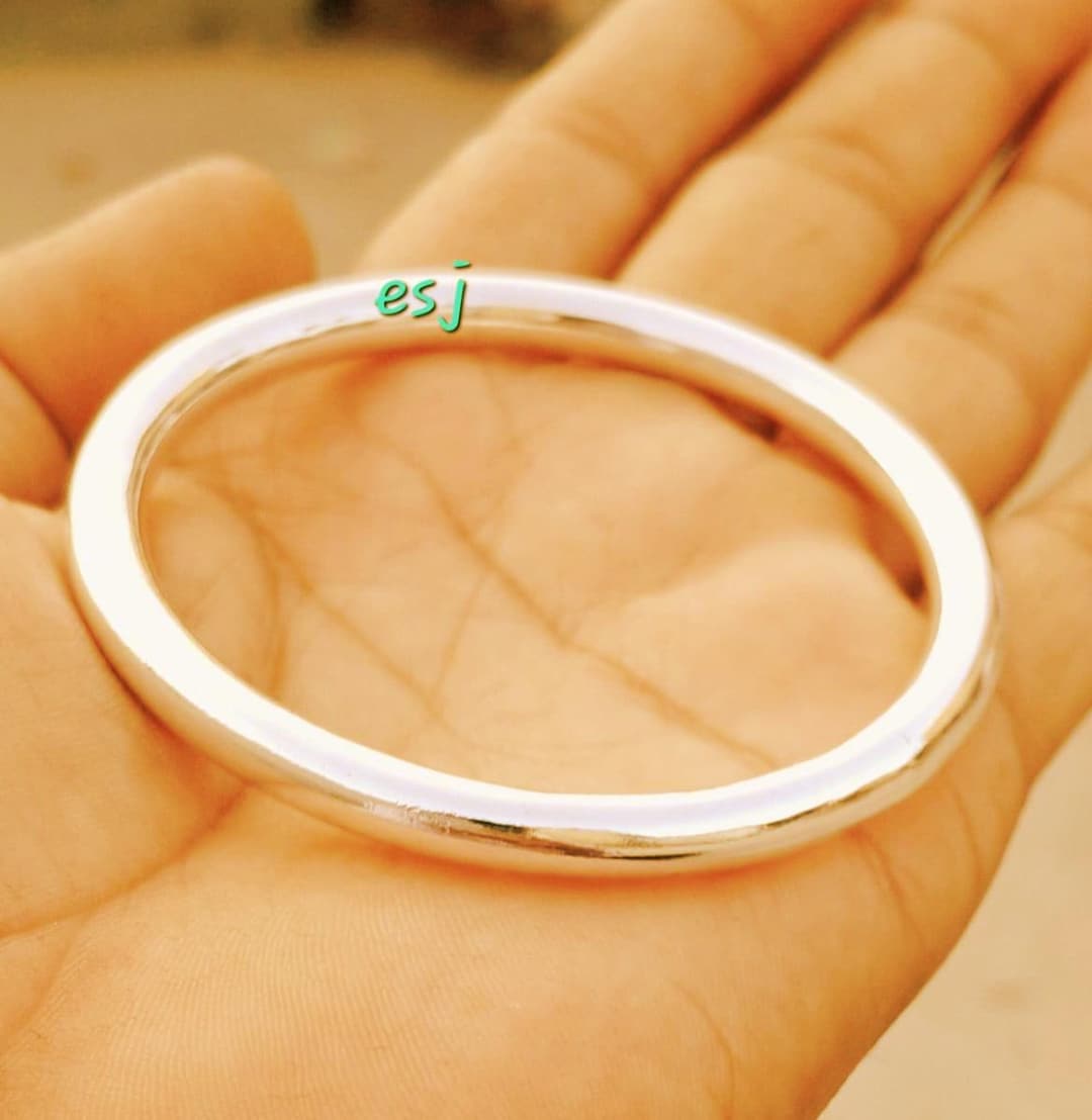 Thick Heavy Silver Bangle, Silver Bangles, 925 Sterling Silver Bangle, Chunky Silver Bracelet ...