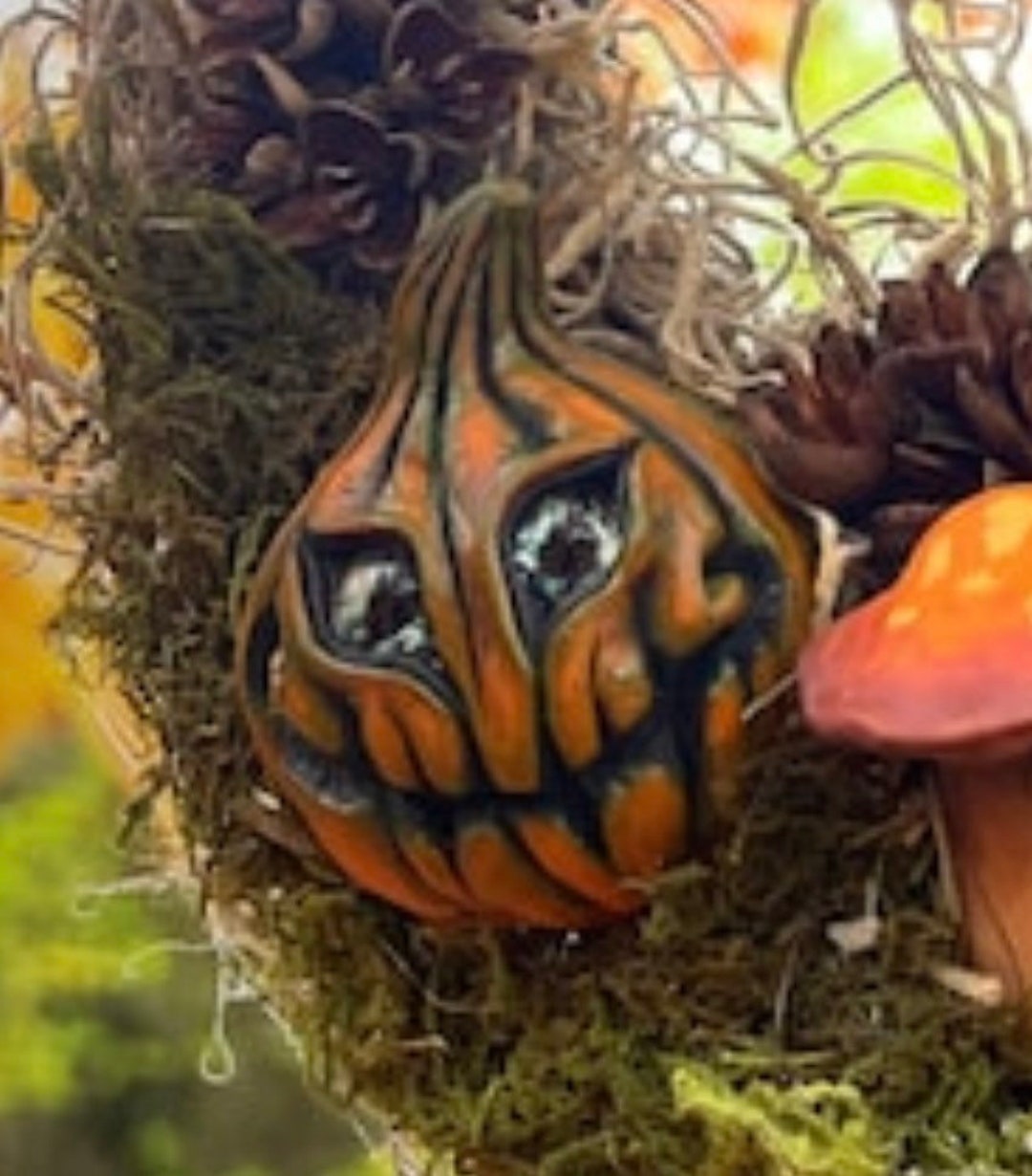 Pumpkin Fae Dread Bead, Jack Olantern Dreadlock Bead, Dread Beads ...