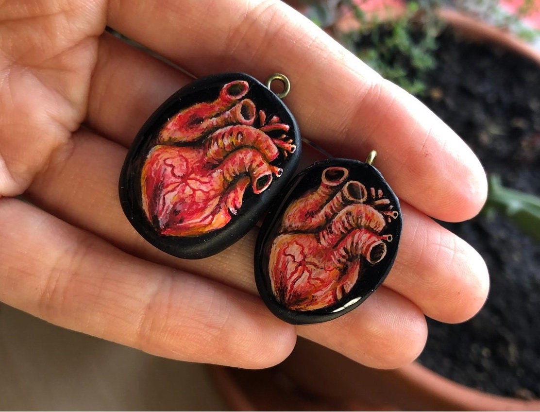 Custom Human Anatomy Pendants/charms. Hand Painted Gore Themed - Etsy