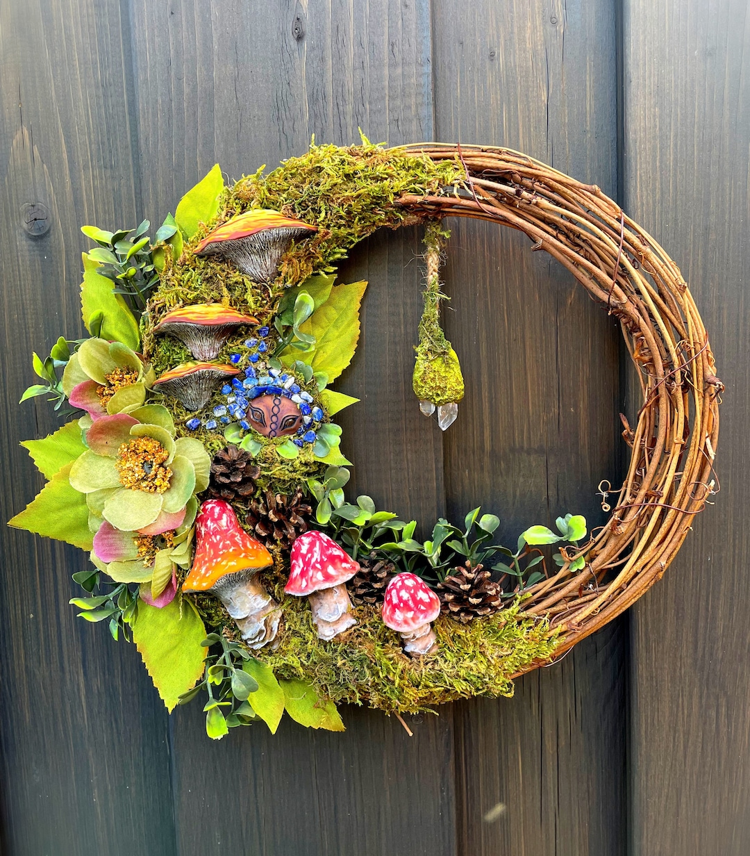 Garden Fairy Wreath Crystal Wreath Nature Wreath Flower - Etsy Canada