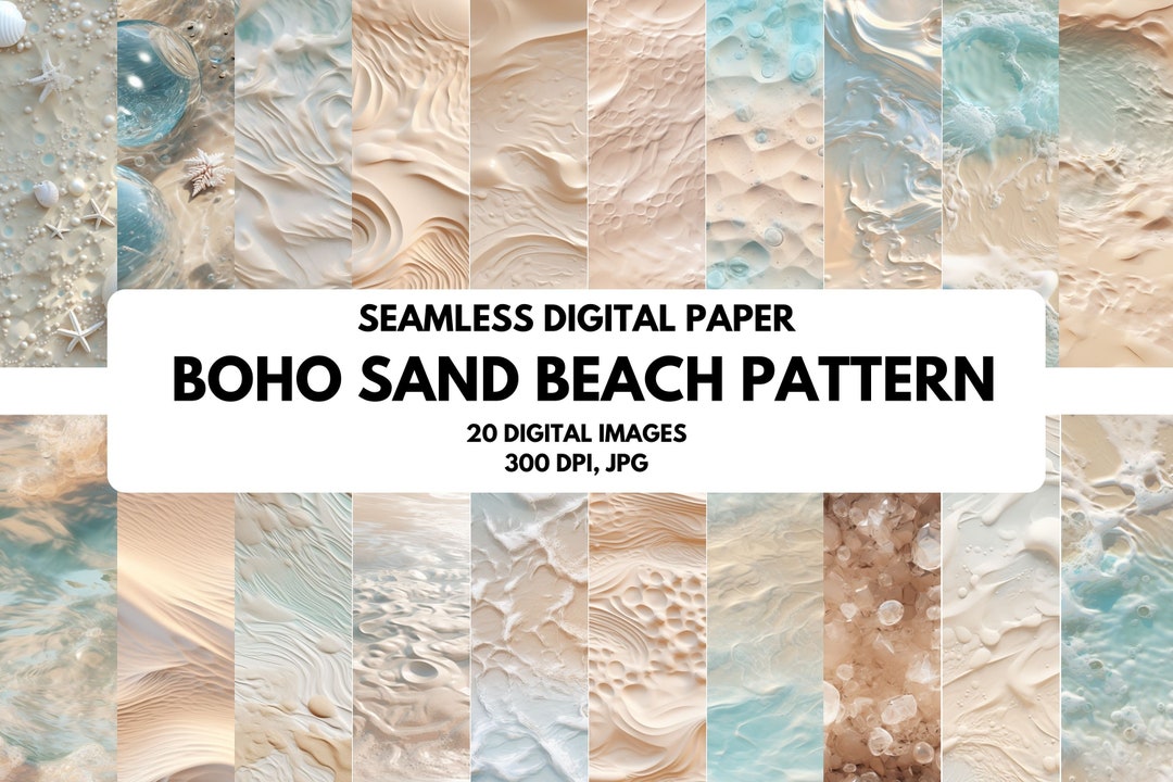 Sand Beach, Digital Junk Journal Background, Sand and Sea Collage ...
