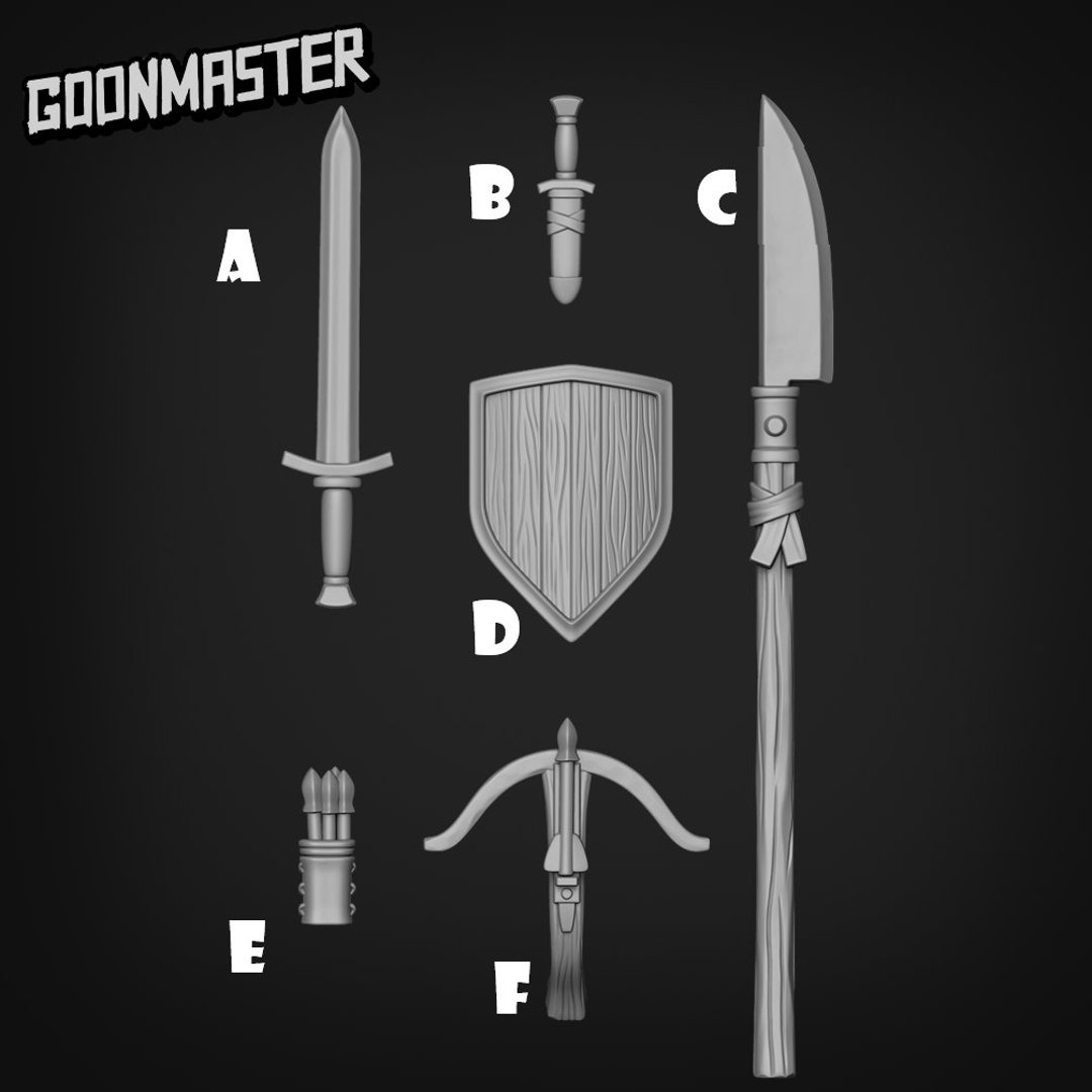 Weapon Bits Medieval, Dungeons and Dragons, Pathfinder, Goon Master Games - Etsy