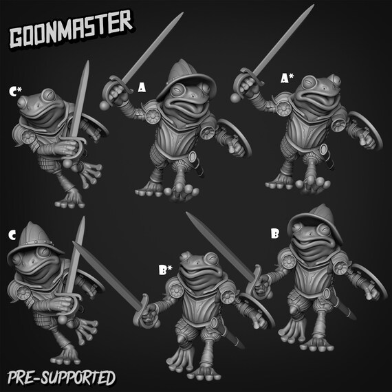 Frog Swordsman Conquistador Frogs Warhammer Dungeons and | Etsy