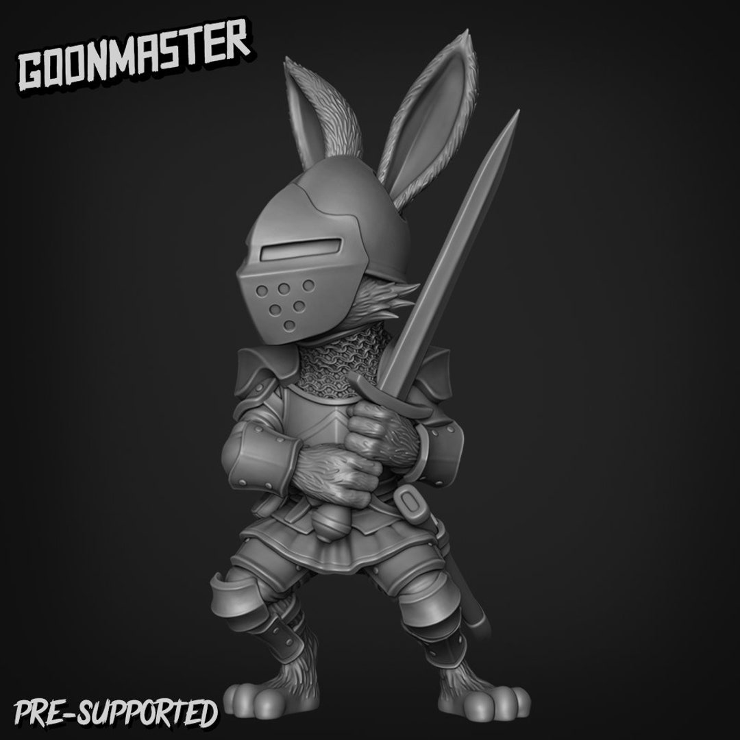 Rabbit Knight 1 Bunny Warrior, Dungeons and Dragons, Pathfinder - Etsy