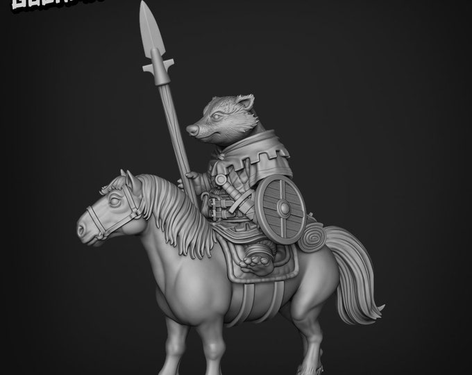 Badger Cavalry - Badger Knight, Dungeons and Dragons, Pathfinder - Etsy