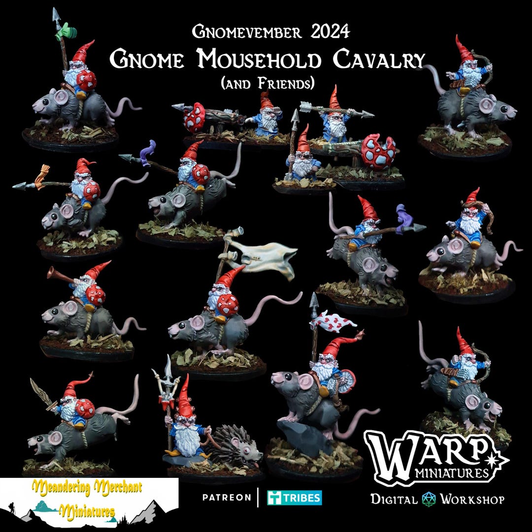 Battle Gnome Mousehold Cavalry Dungeons and Dragons, Pathfinder - Etsy
