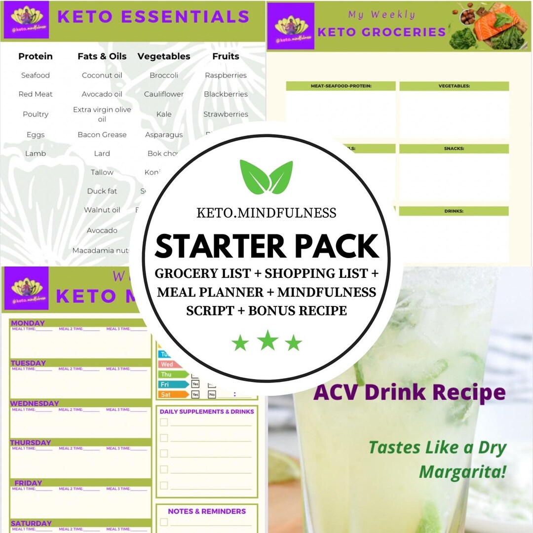 Keto Mindfulness Starter Pack: Essentials List | Shopping List | Meal Planning | Mindfulness ...