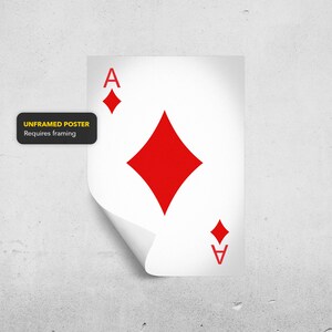 Set of AKQJ Diamonds Playing Cards Poster or Canvas Wall Art - Etsy