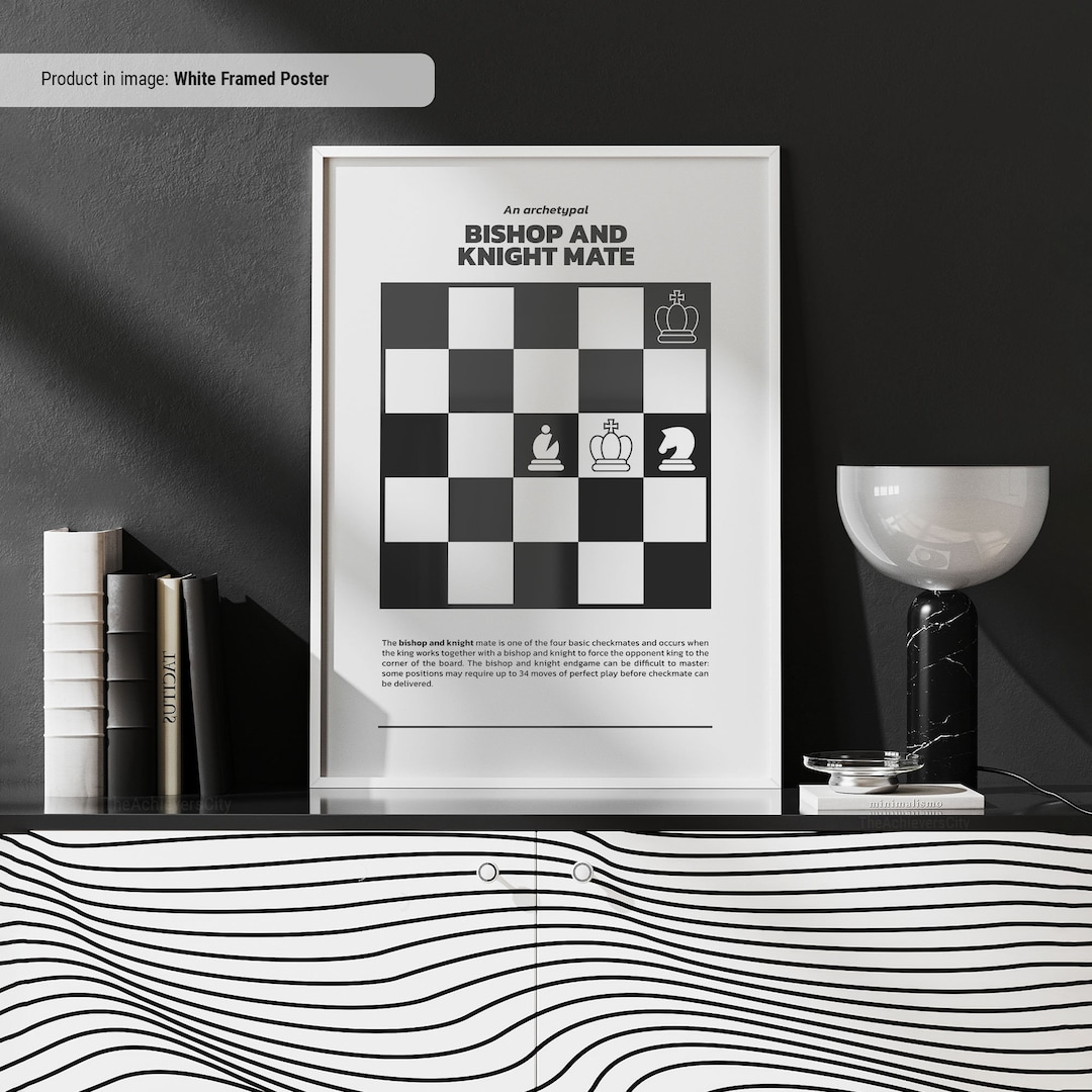 Bishop and Knight Mate - Chess Checkmate Print Wall Art, Famous Mates ...