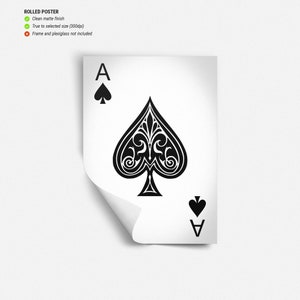 Vintage Spades Playing Card Art Print Set – Man Cave Decor - Etsy