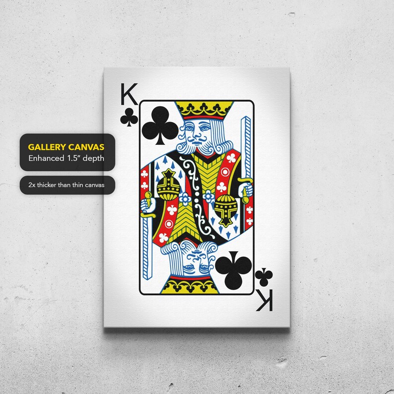 AKQJ of Clubs Playing Cards Poster or Canvas Wall Art Casino - Etsy