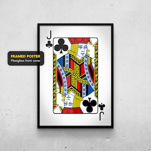 AKQJ of Clubs Playing Cards Poster or Canvas Wall Art, Casino Poker ...