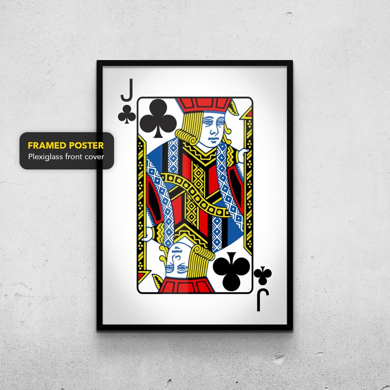 AKQJ of Clubs Playing Cards Poster or Canvas Wall Art Casino - Etsy