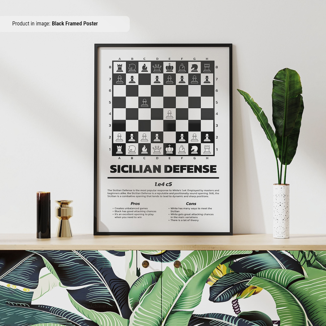 Sicilian Defence - Chess Openings Print Wall Art, Famous Chess Moves ...