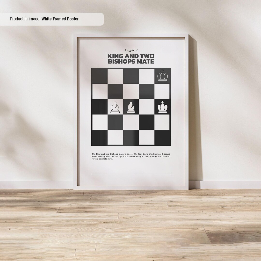 Chess Checkmate Poster – King and Two Bishops Mate, Chess Lover Gift - Etsy
