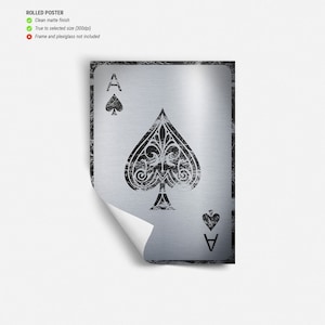 Silver AKQJ - Playing Cards Canvas Wall Art Set of Four, Playing Card ...