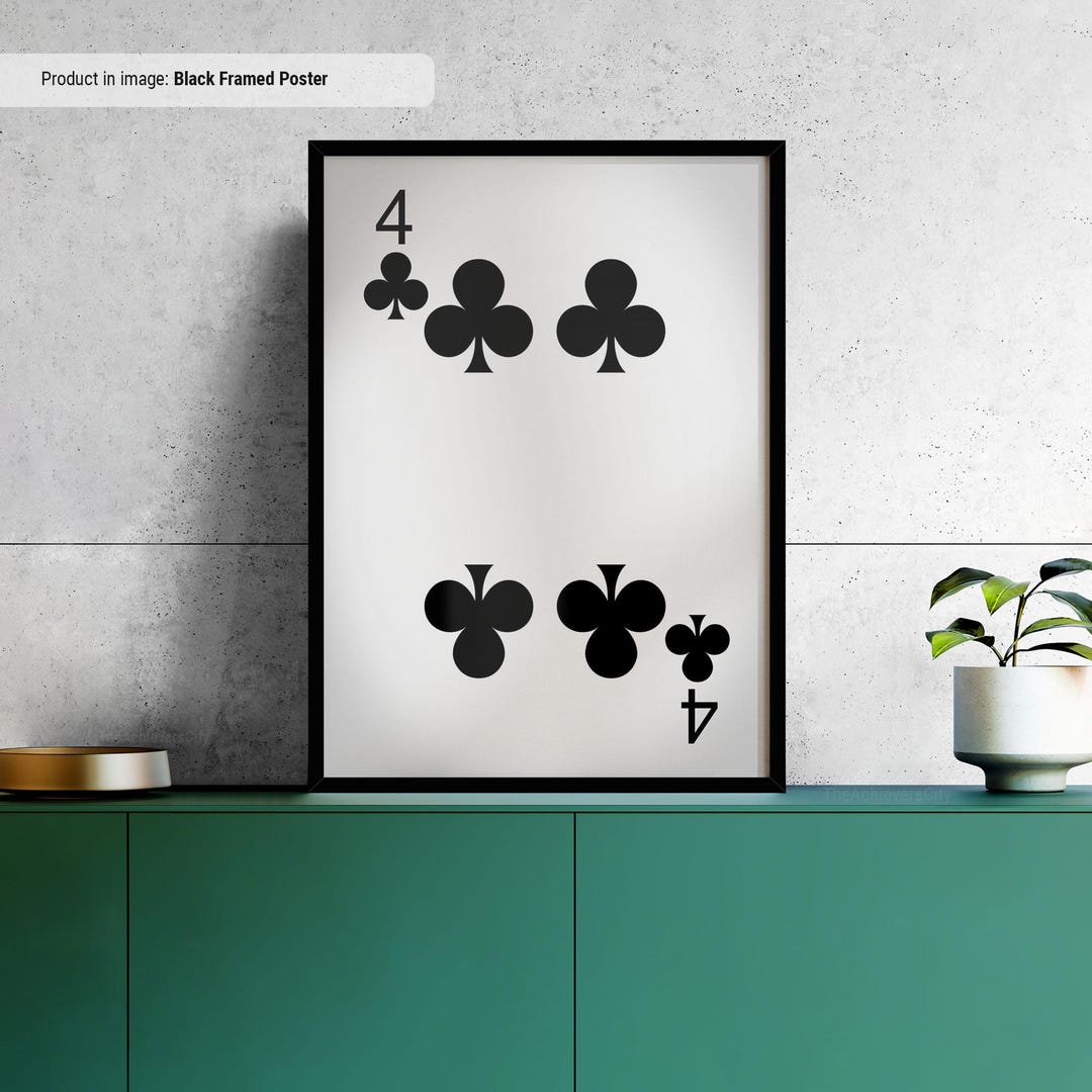 Four of Clubs Card Print – Vintage Casino Poster Art - Etsy Canada