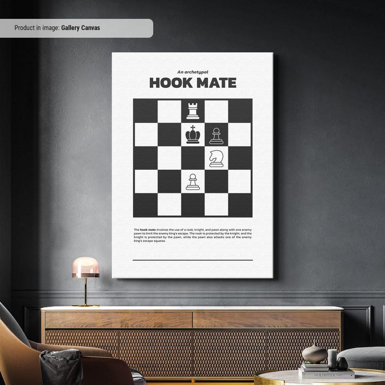 Hook Mate Chess Print – Checkmate Art, Chess Cheat Sheet - Etsy