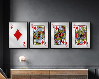 Royal Flush of Spades - Playing Cards Wall Art Set of Five, Playing ...