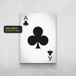AKQJ of Clubs Playing Cards Poster or Canvas Wall Art, Casino Poker ...