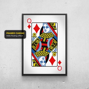 Set of AKQJ Diamonds Playing Cards Poster or Canvas Wall Art - Etsy