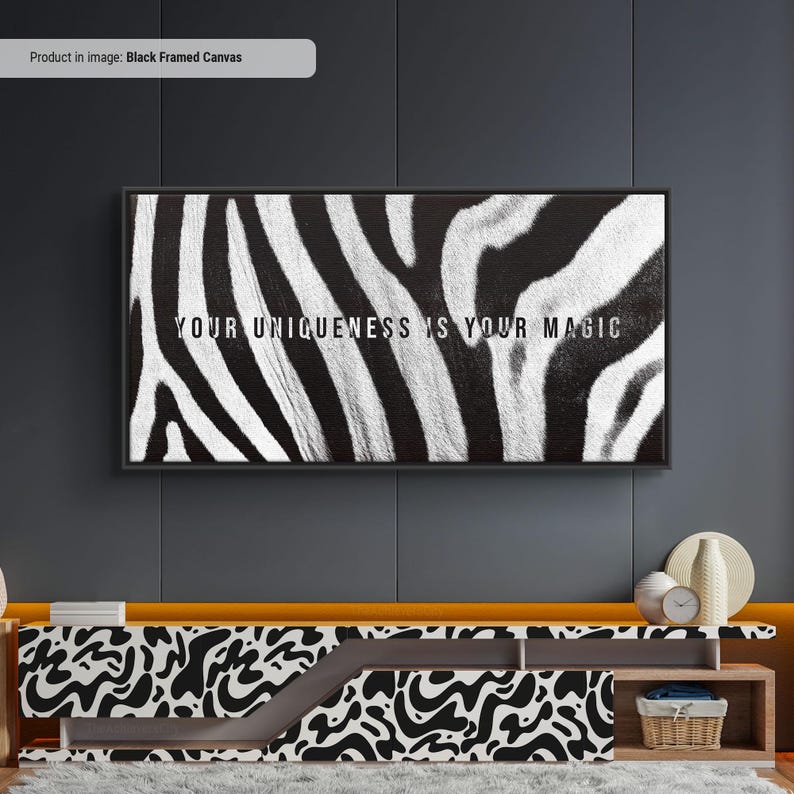 Zebra Stripes Canvas – 'uniqueness is Your Magic' Motivational Wall Art ...